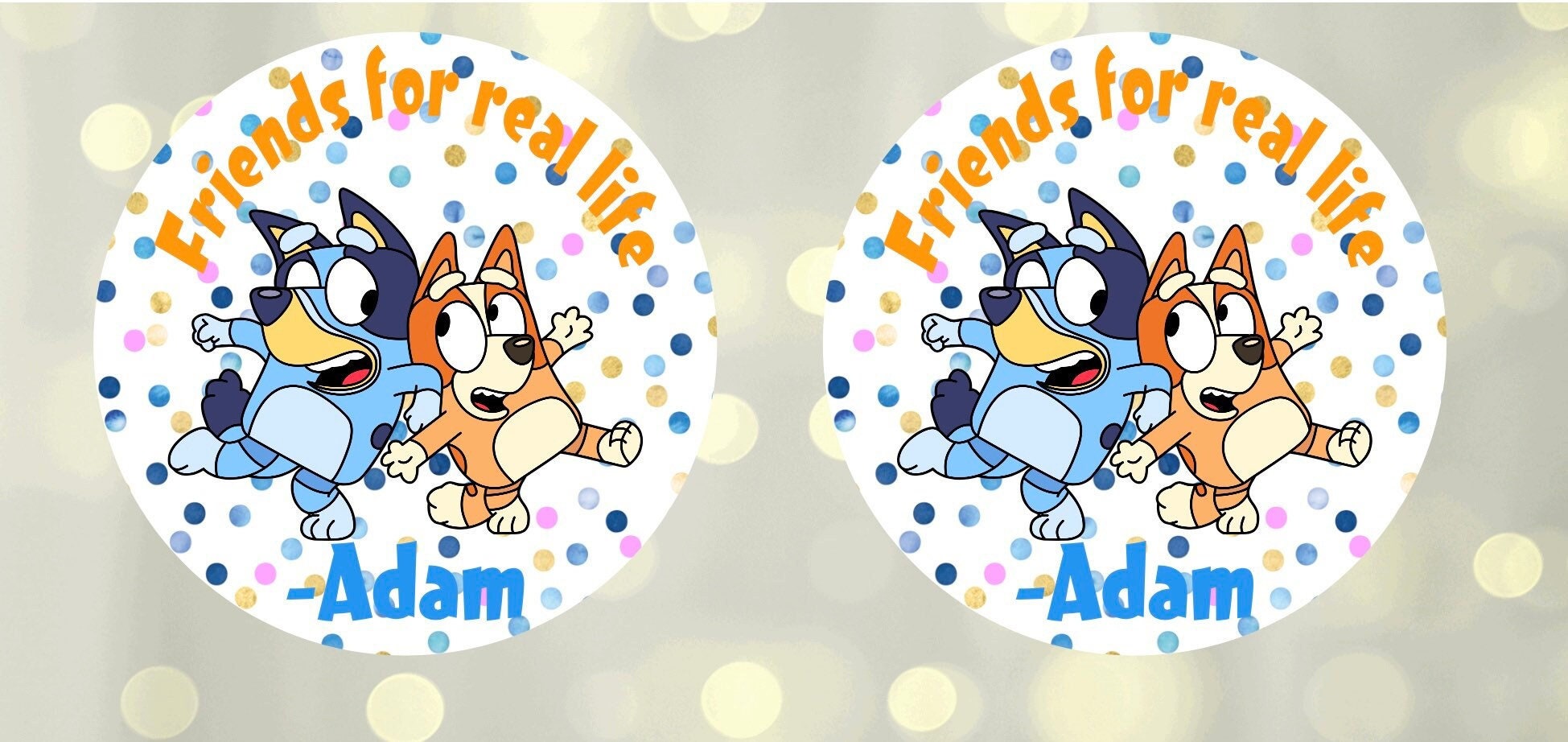 Personalized Bluey Thank You Stickers, Bluey Party Supplies - Etsy