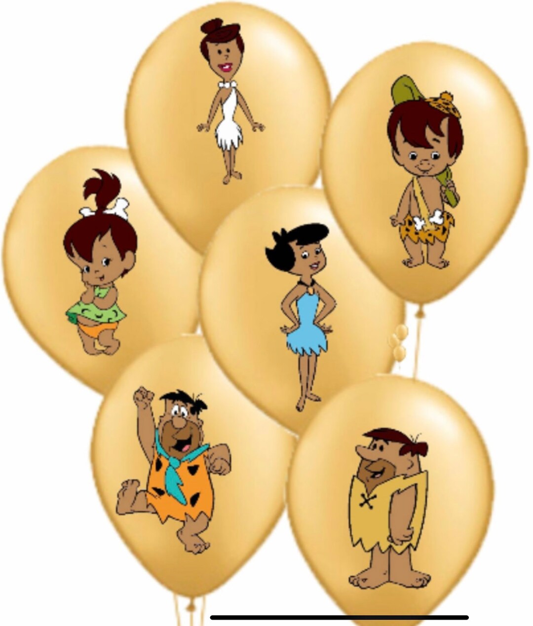 Brown Skinned Flintstone Balloon Stickers, Light Skinned African ...