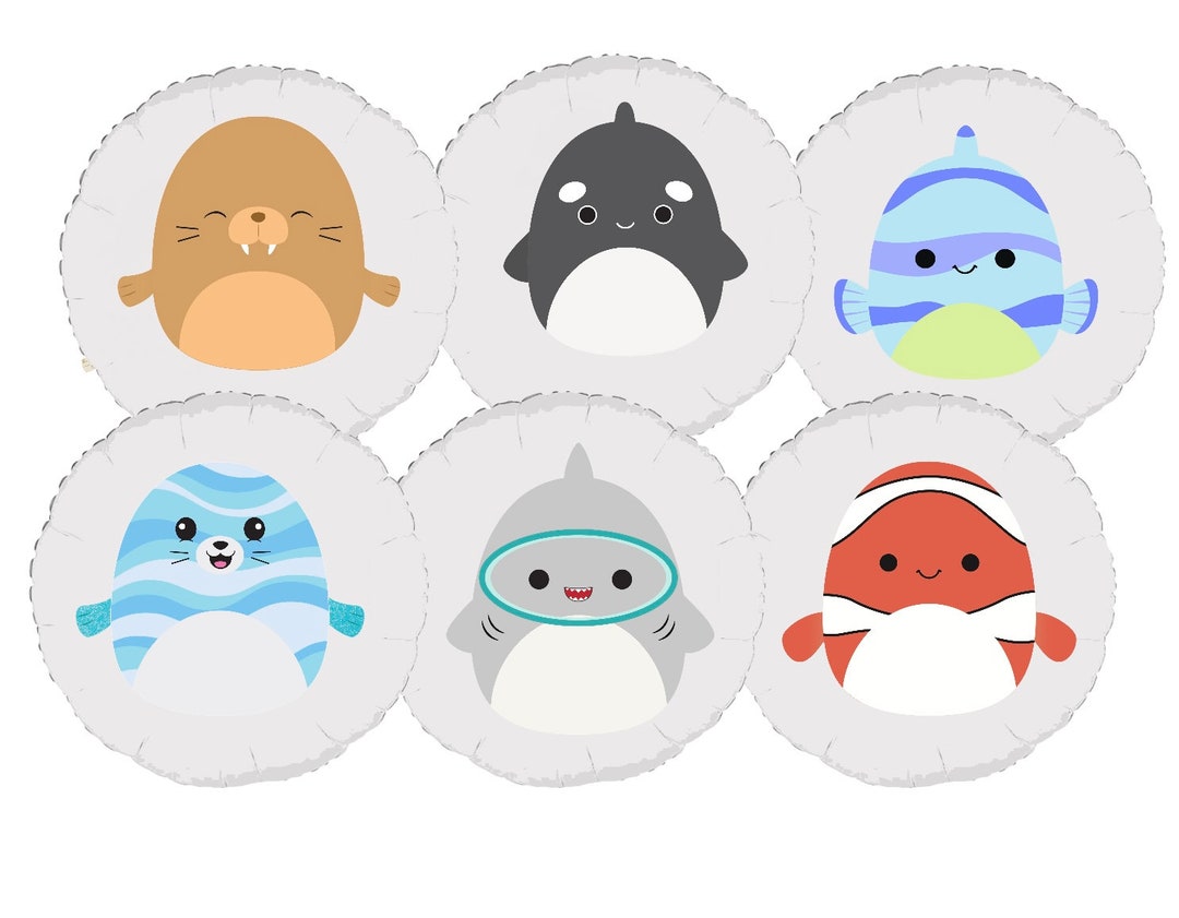 Squishmallows Sea Animals Balloon Stickers - Etsy