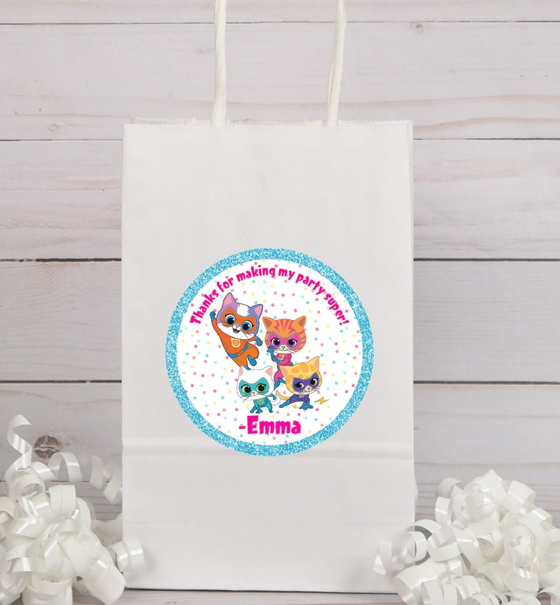 Superkitties Thank You Sticker, Super Kitties Loot Bag Sticker ...