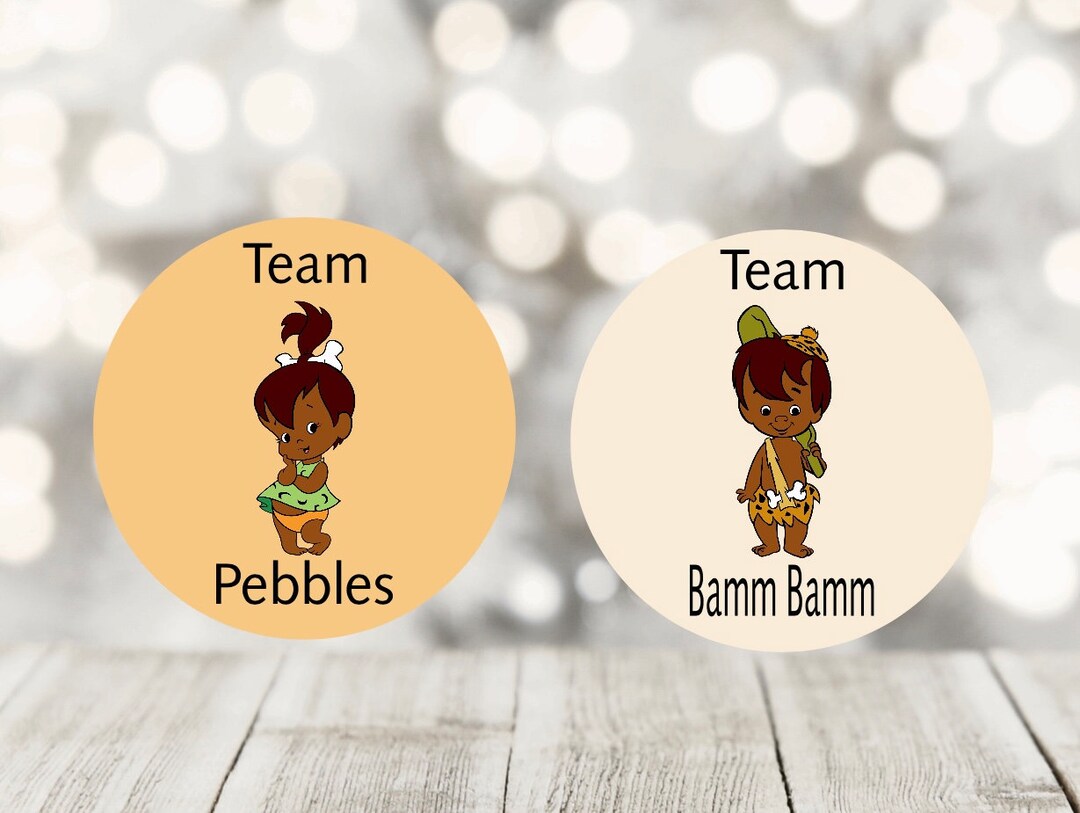 African American Pebbles and Bamm Bamm Voting Stickers, Gender Reveal ...