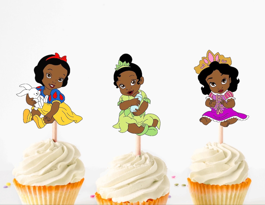 African American Baby Princess Cupcake Toppers - Etsy