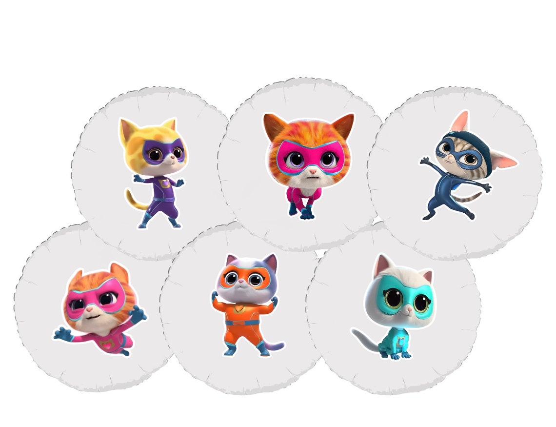 Superkitties Balloon Stickers, Superkitty Birthday Decorations - Etsy