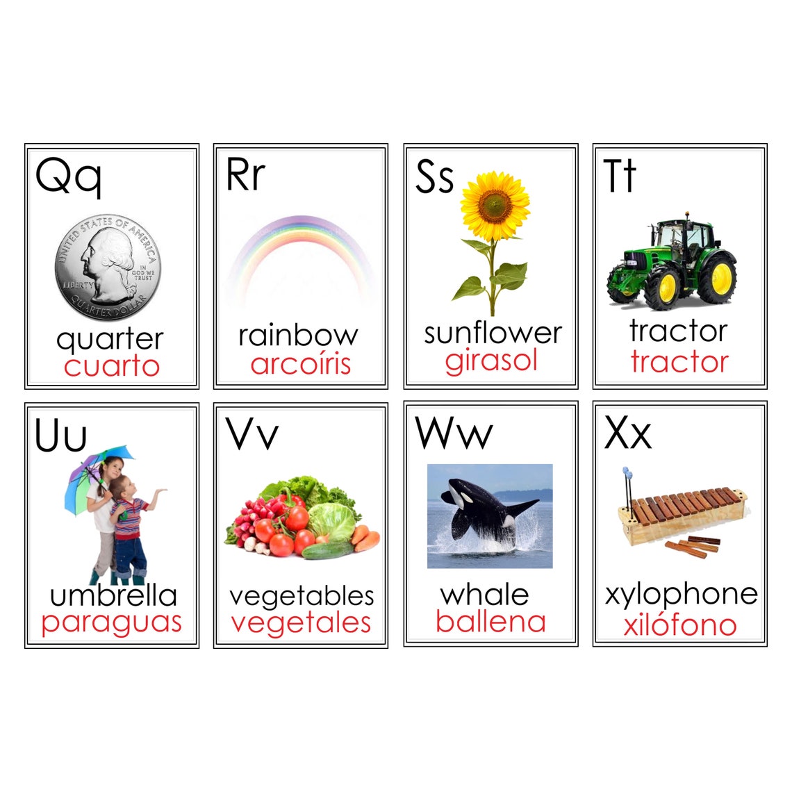 Alphabet Flash Cards/abc/downloadable/real Life Items/teacher - Etsy