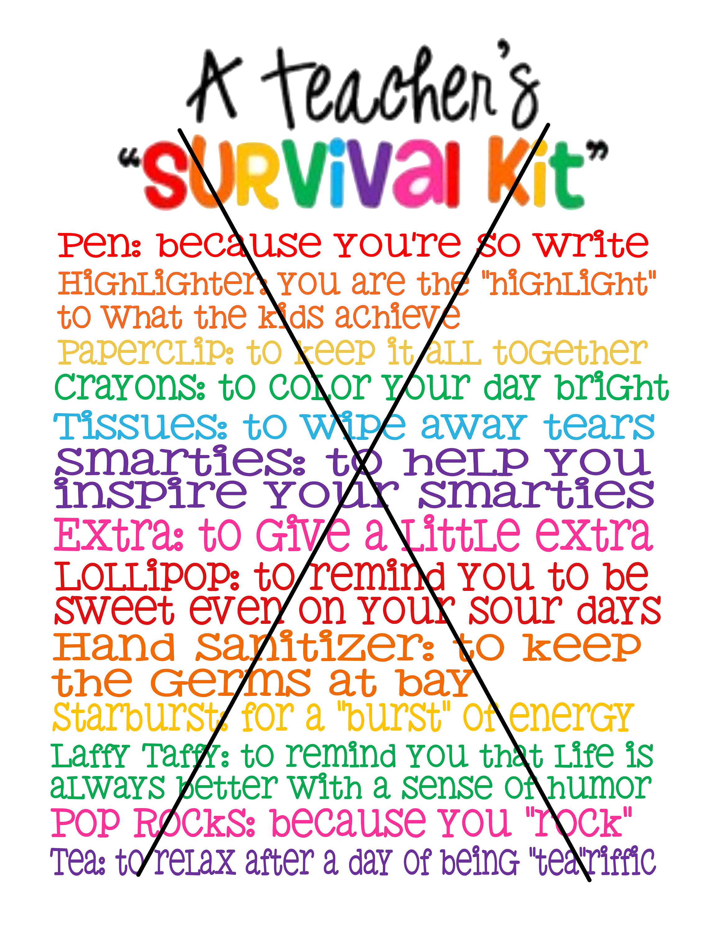 Teacher Survival Kit - Etsy