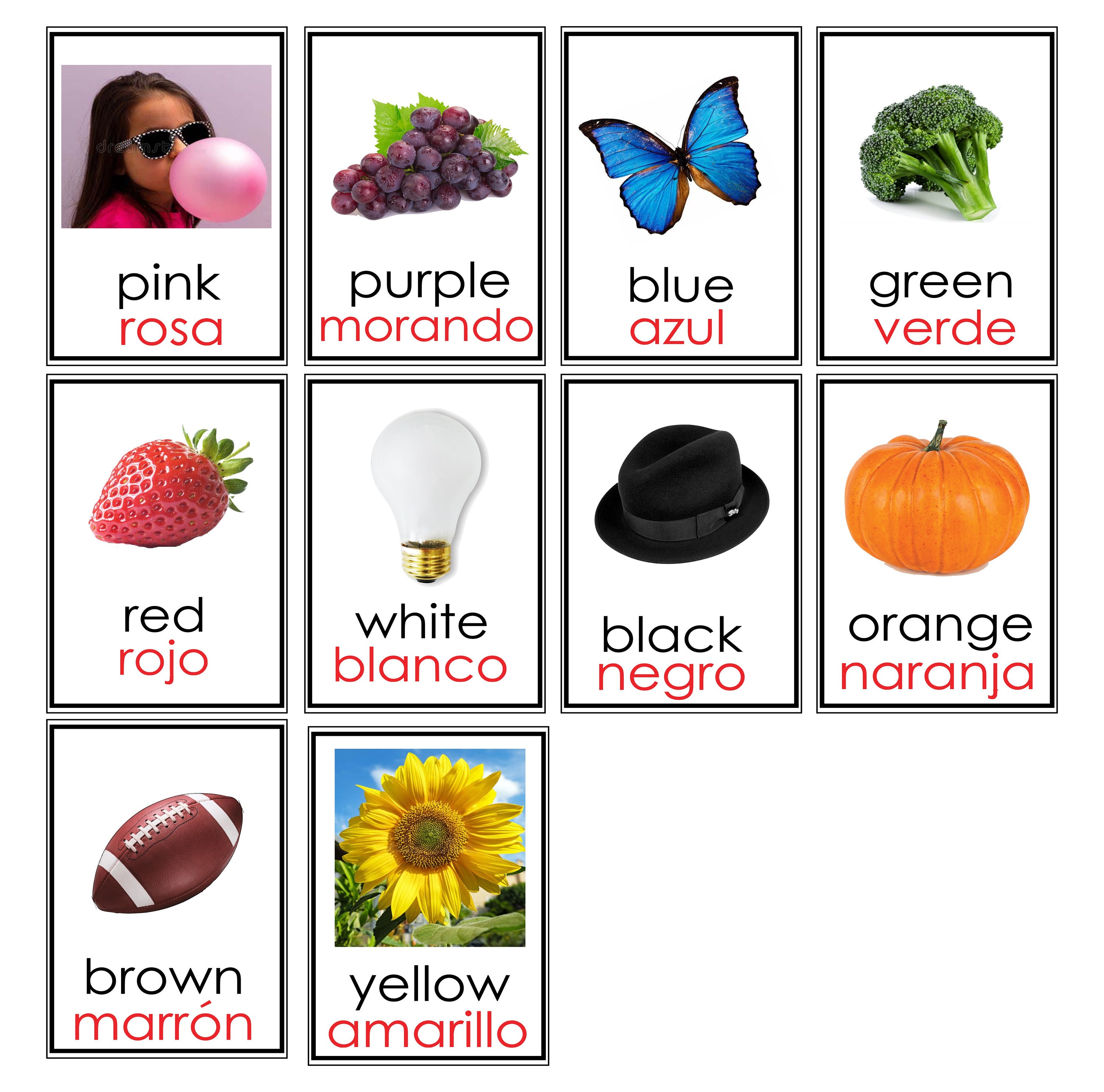 Colors Flash Cards/downloadable/teacher Resources - Etsy