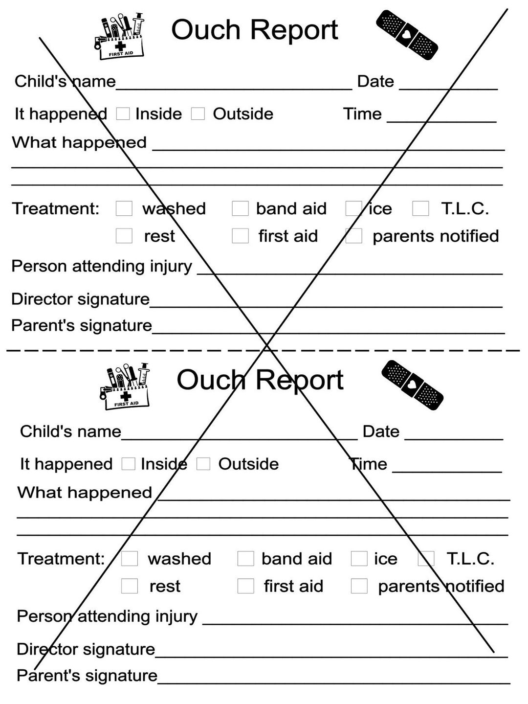 Ouch Report for Child Care SVG - Etsy