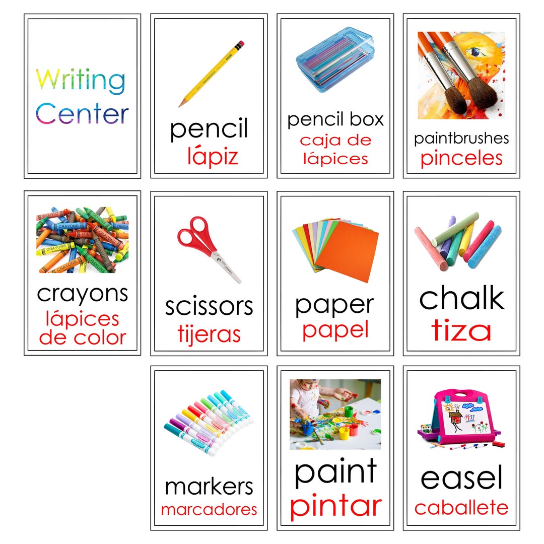 Writing Center Flash Cards/downloadable/teacher Resource - Etsy