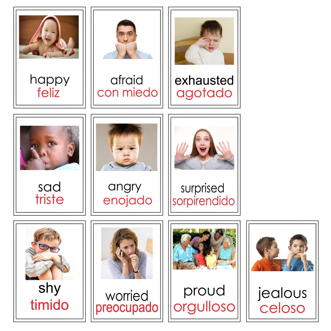 Emotions Flash Cards/downloadable/teacher Resources - Etsy