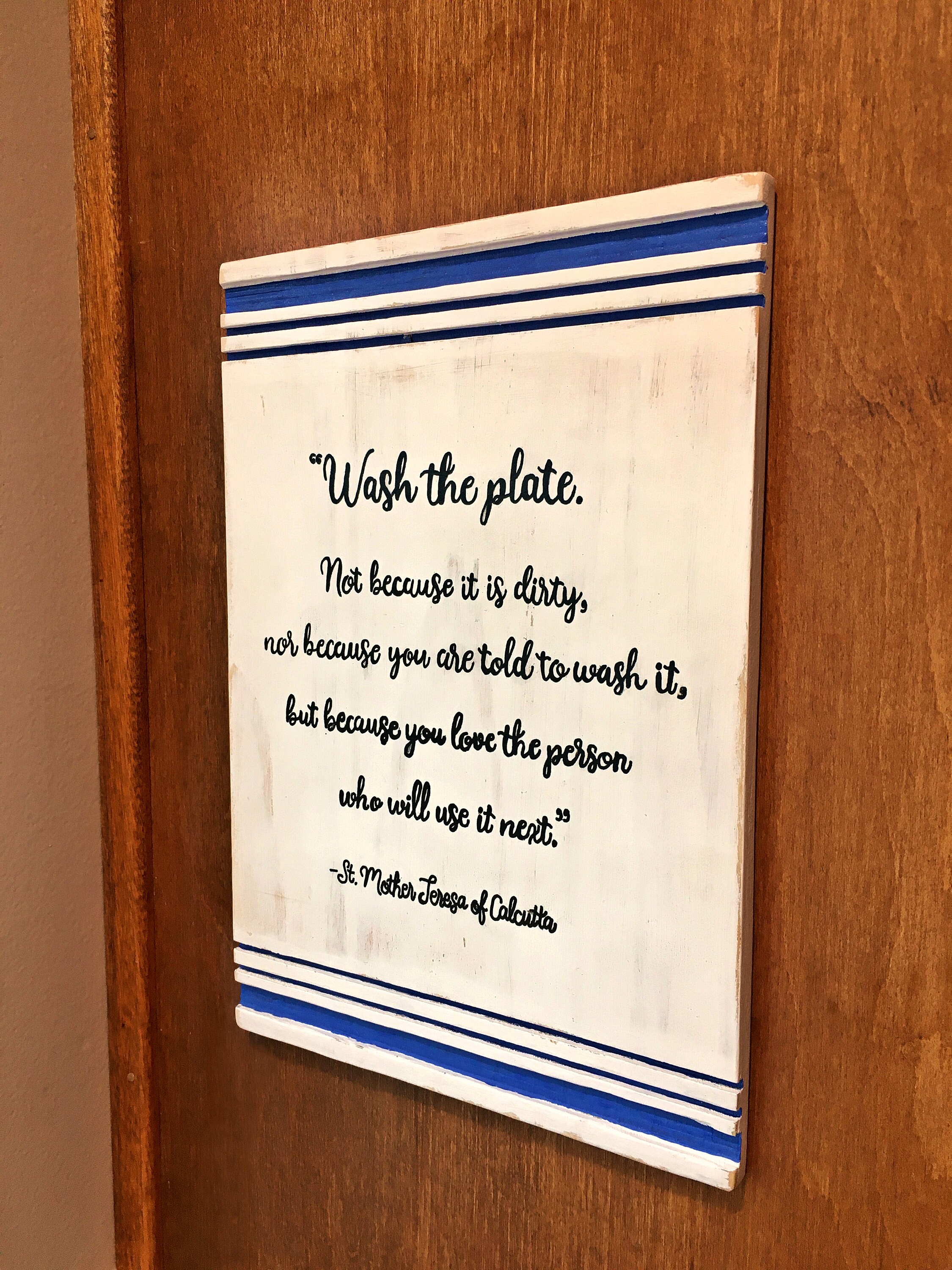 Mother Teresa Sign - "wash the Plate" - Etsy