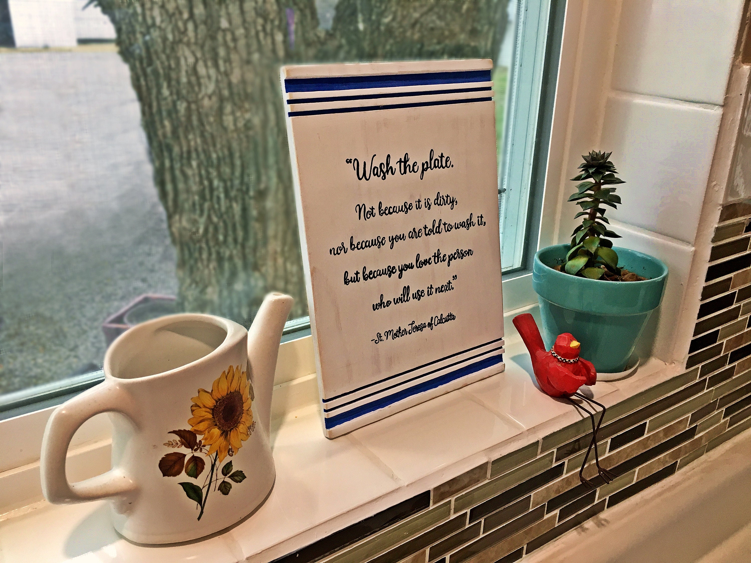 Mother Teresa Sign - "wash the Plate" - Etsy