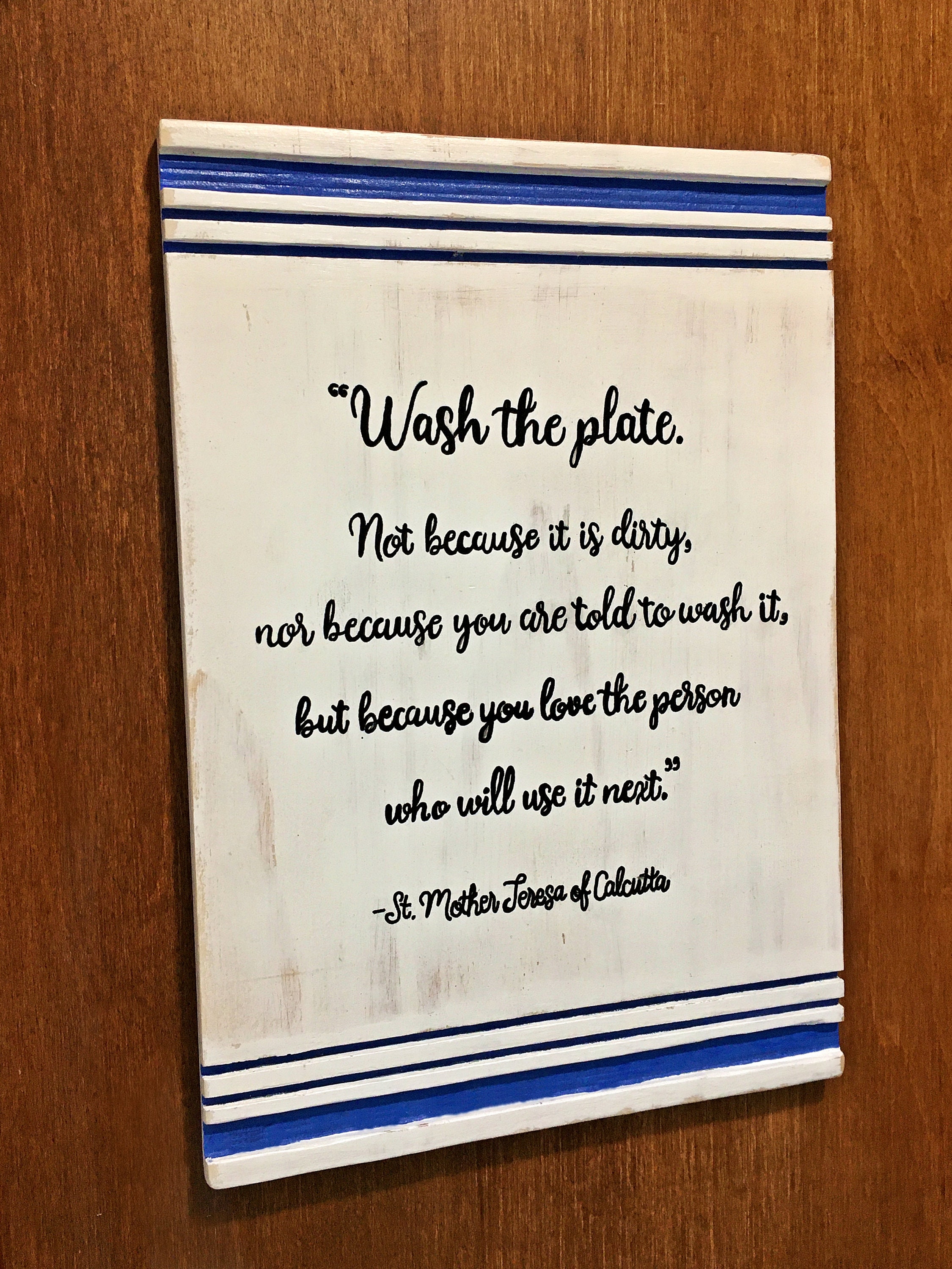 Mother Teresa Sign - "wash the Plate" - Etsy