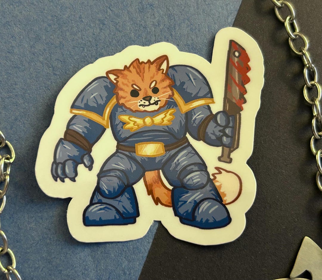 Warhammer 40k Cat Vinyl Sticker Space Marine Kitty Decal - Etsy