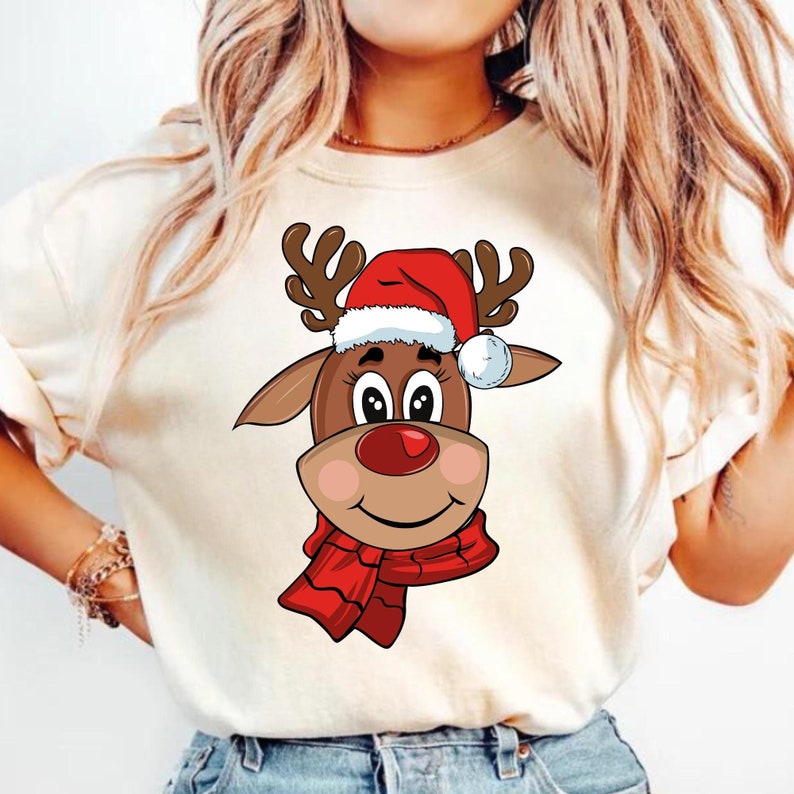 Cartoon Rudolph PNG, Cute Rudolph Png, Cute Reindeer Face SVG, Reindeer ...