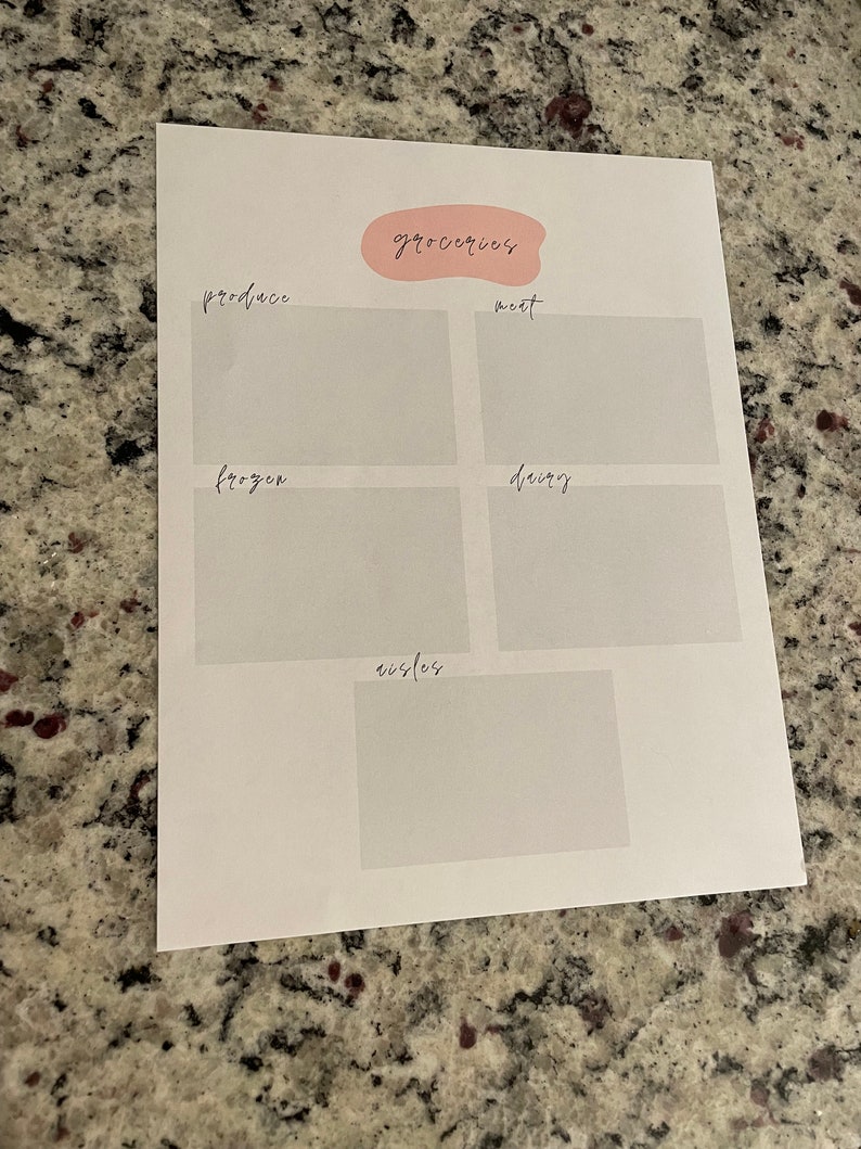 Printable Grocery Organizer - Etsy