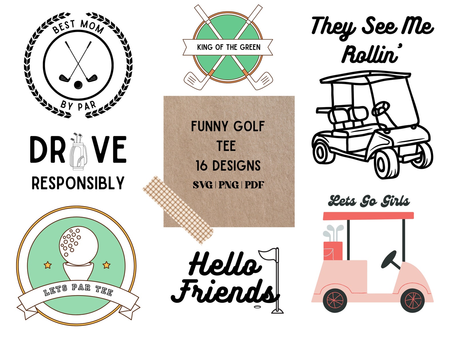 Golf Png Svg Bundle, Golf Funny Svg Png, Golf Tee Sublimation Cut File ...