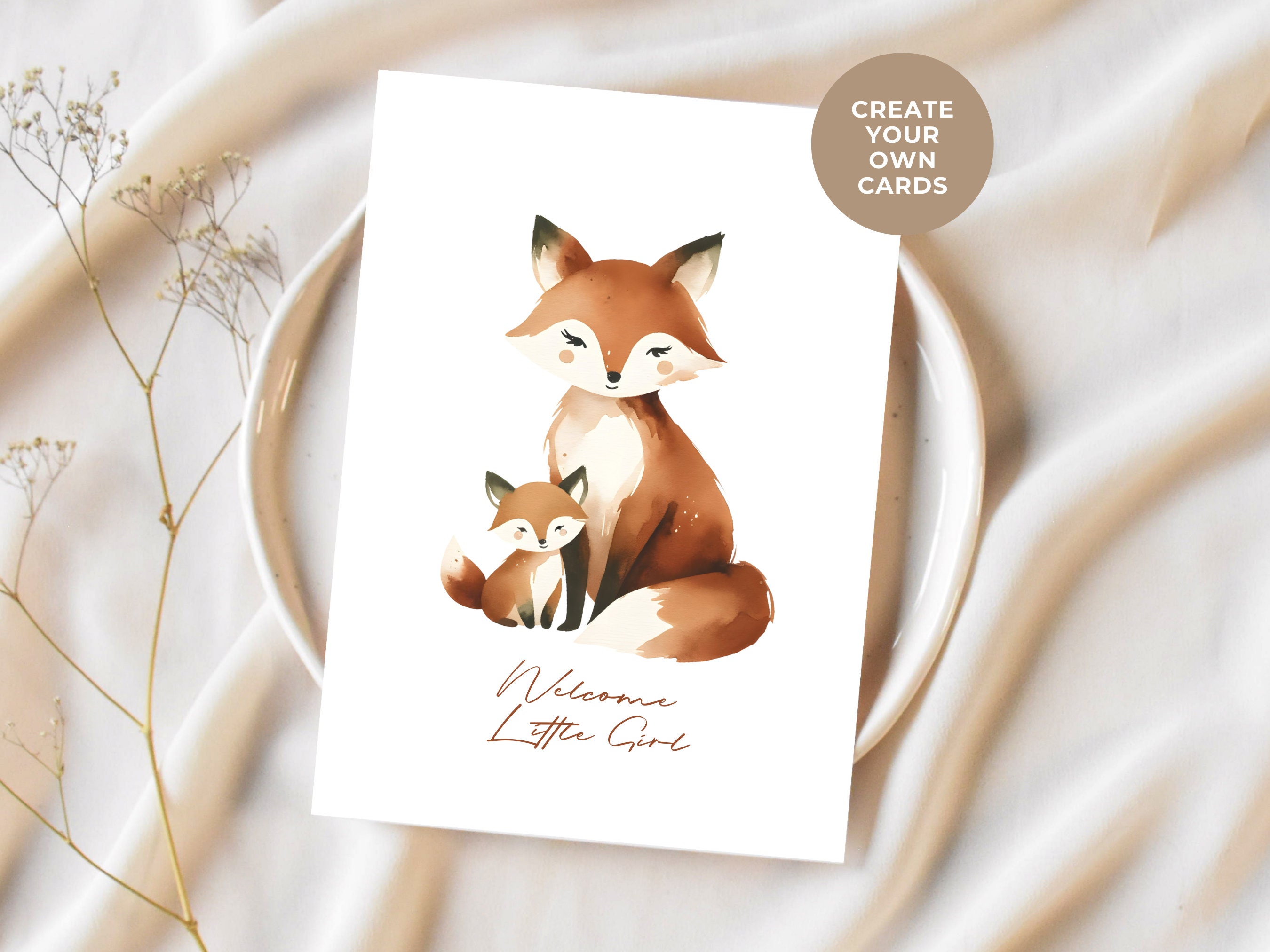 Cute Mom Fox With Baby Animal Clipart, Boho Chic Girls Nursery ...