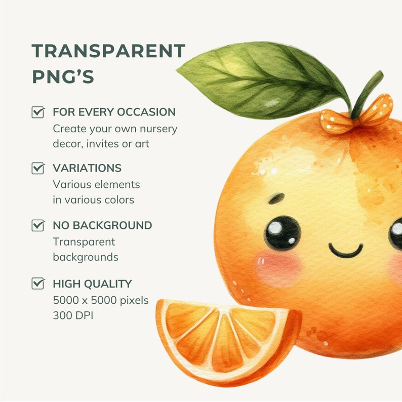 Kawaii Fruits Cute Fruits Icons Instant Download Happy Fruit Stickers ...