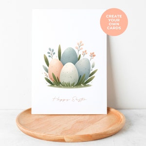 Cute Boho Easter Watercolor Clipart Set of 19 Illustrations Whimsical ...