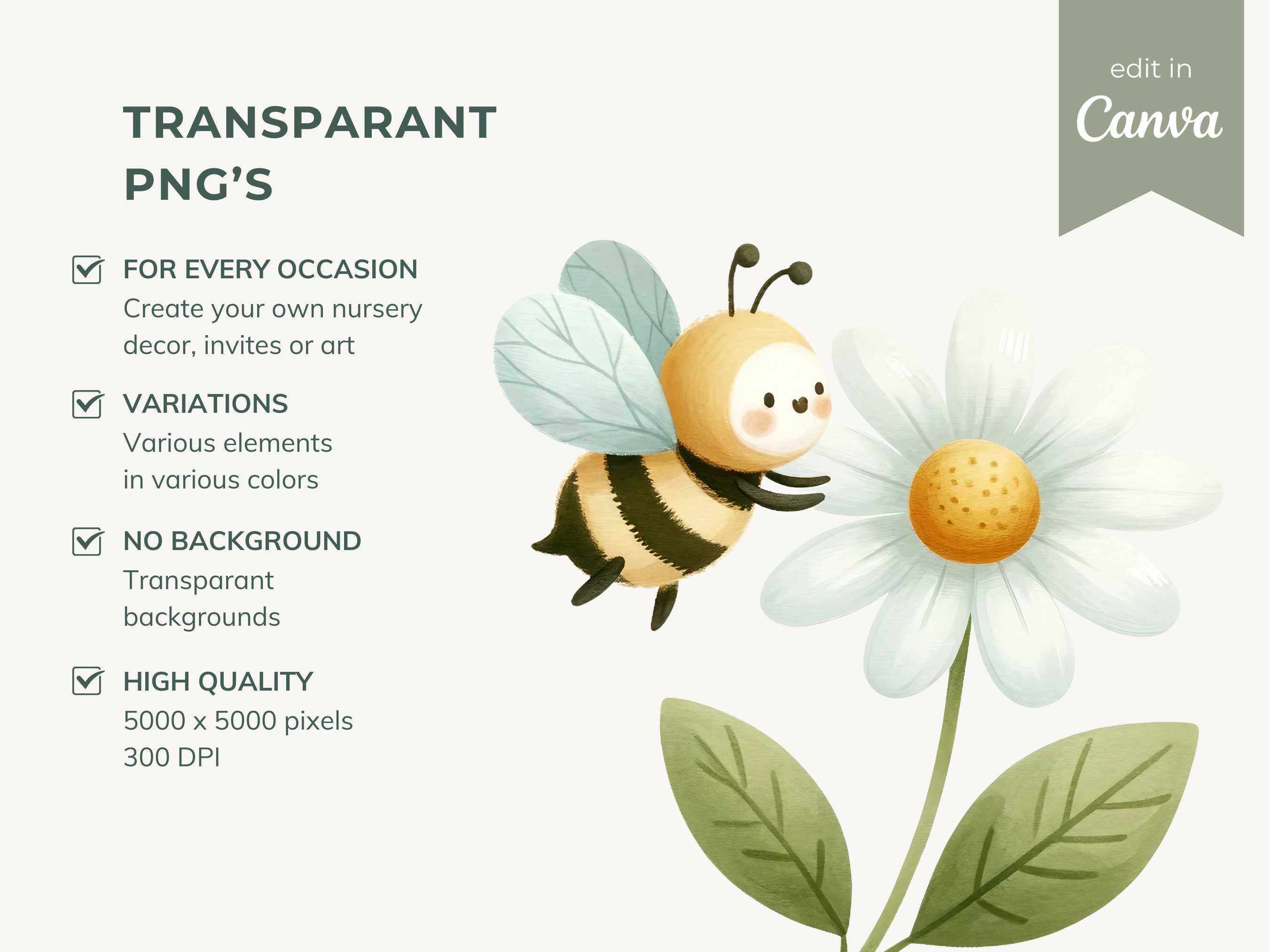 Watercolor Bee Clipart, Commercial Use, Spring Clipart, Transparent ...