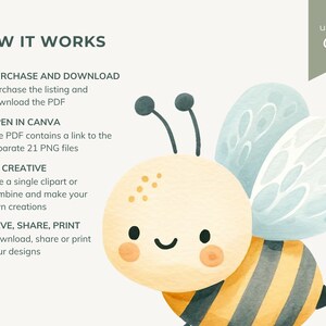 Watercolor Bee Clipart, Commercial Use, Spring Clipart, Transparent ...