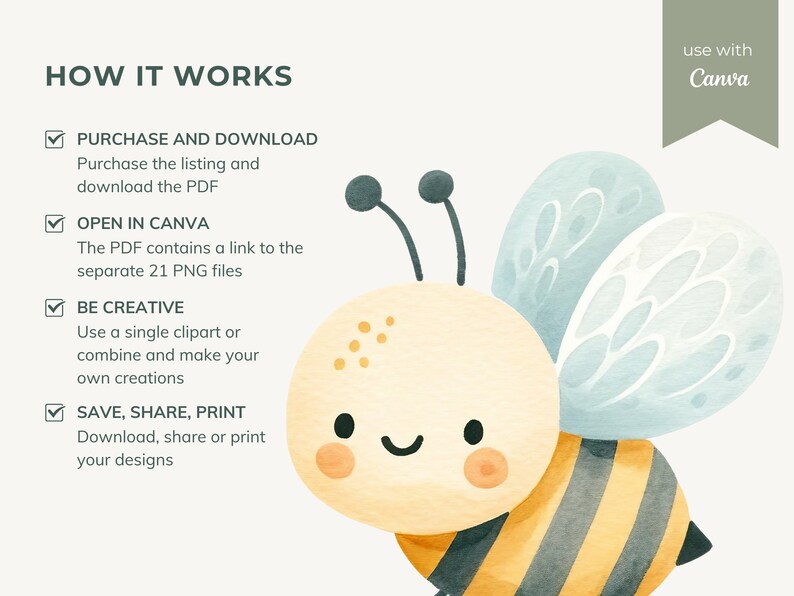 Watercolor Bee Clipart, Commercial Use, Spring Clipart, Transparent ...