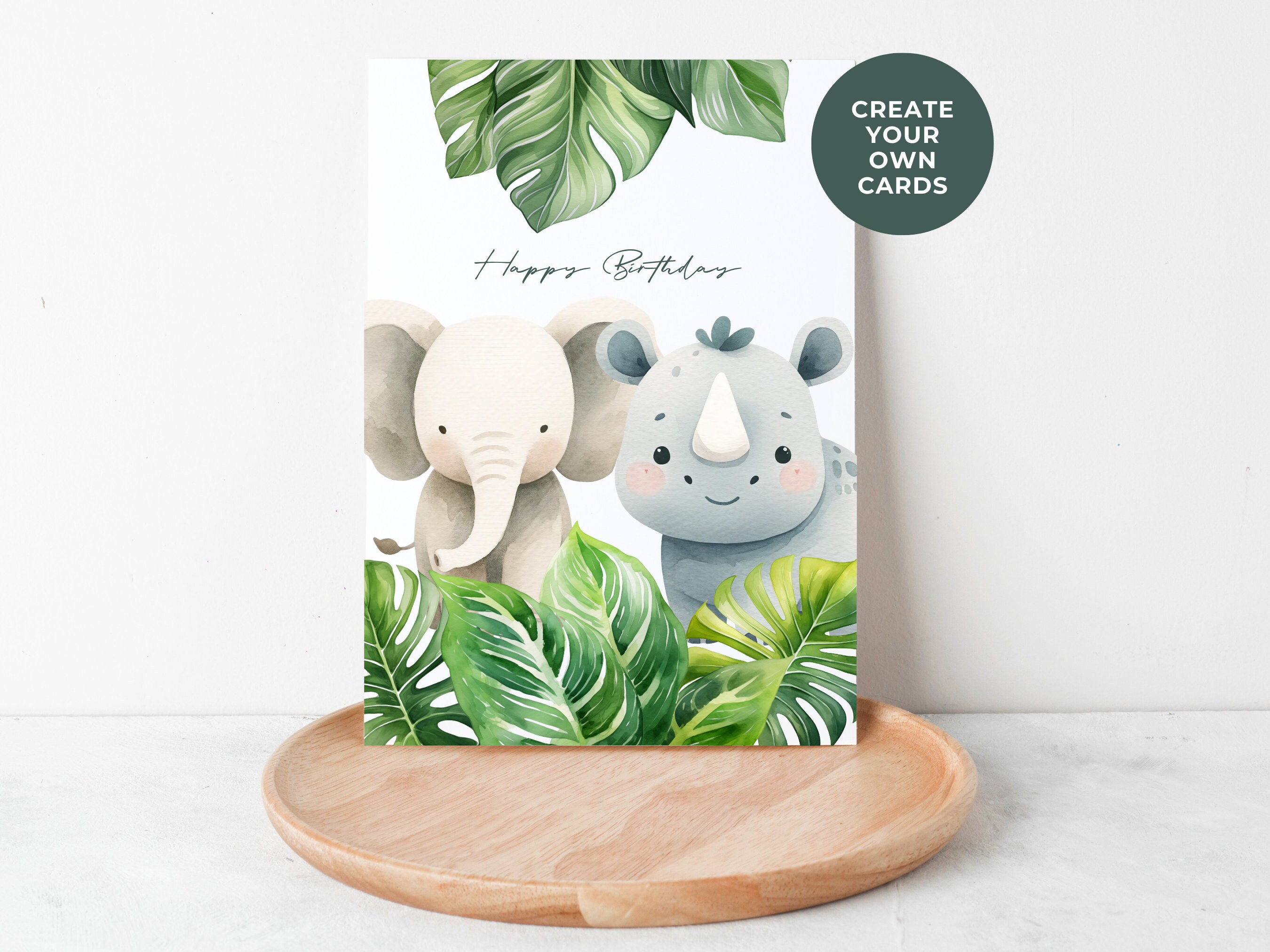 Cute Jungle Animals Clipart, Safari Baby Animal PNG, Watercolor Animal ...