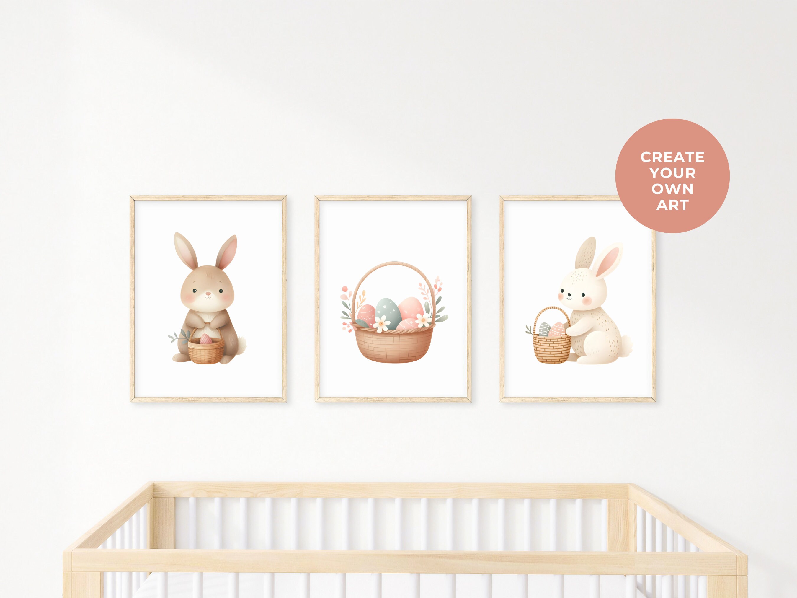 Cute Boho Easter Watercolor Clipart Set of 19 Illustrations Whimsical ...