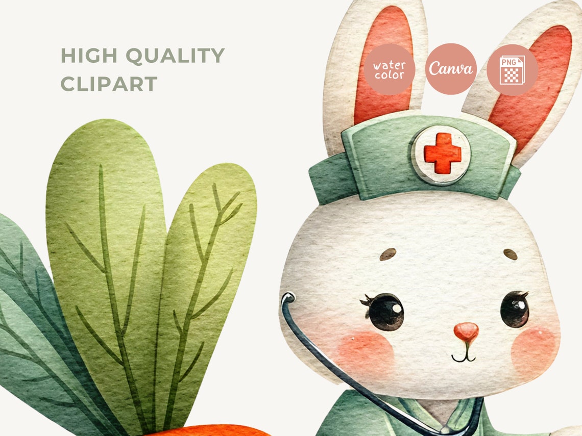 Cute Nurse Easter Bunny in Carrot Ambulance Png, Nurses Week, Easter ...