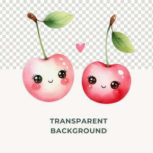 Kawaii Fruits Cute Fruits Icons Instant Download Happy Fruit Stickers ...