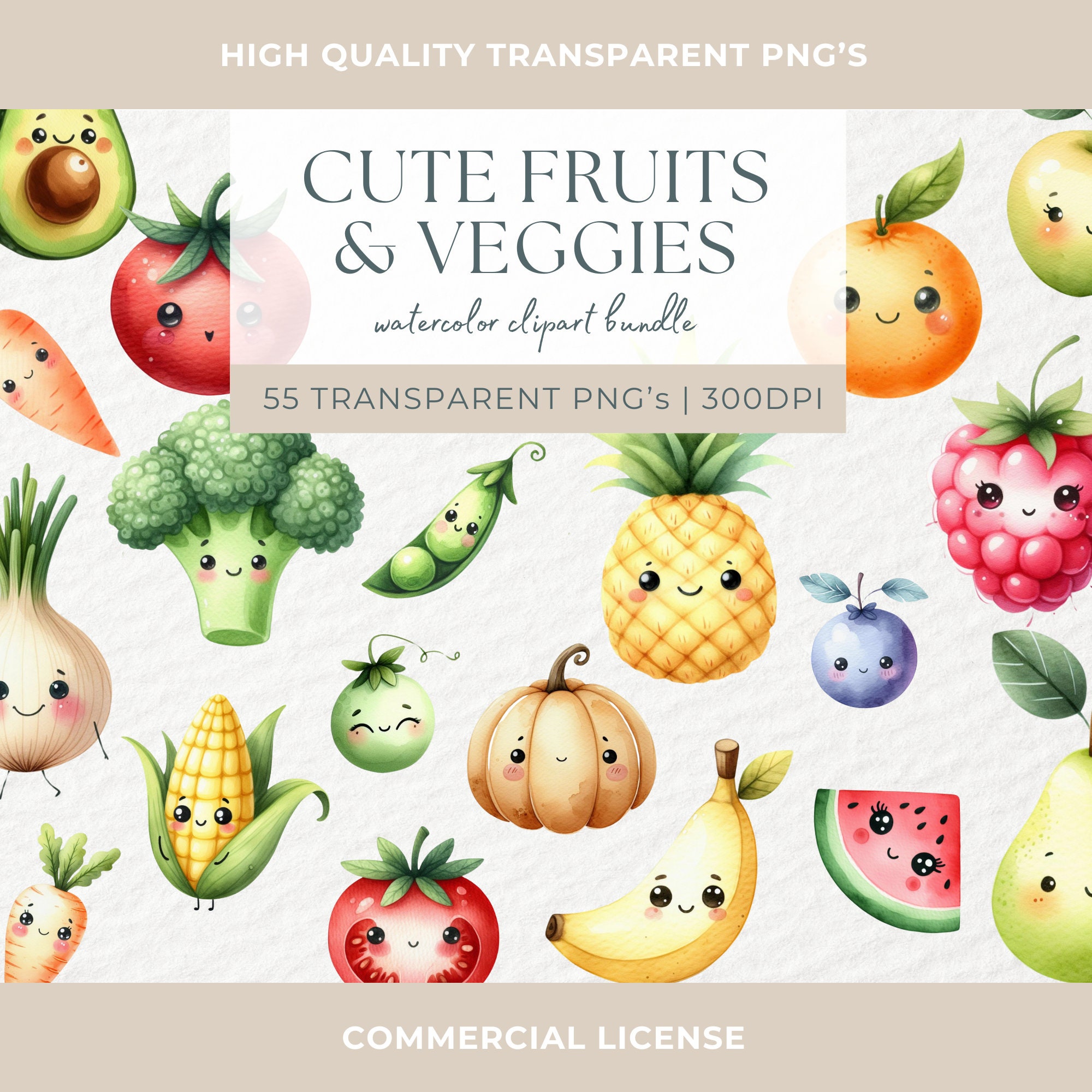 Cute Fruit & Vegetable Clipart Bundle Dancing Fruit Sensory Party ...