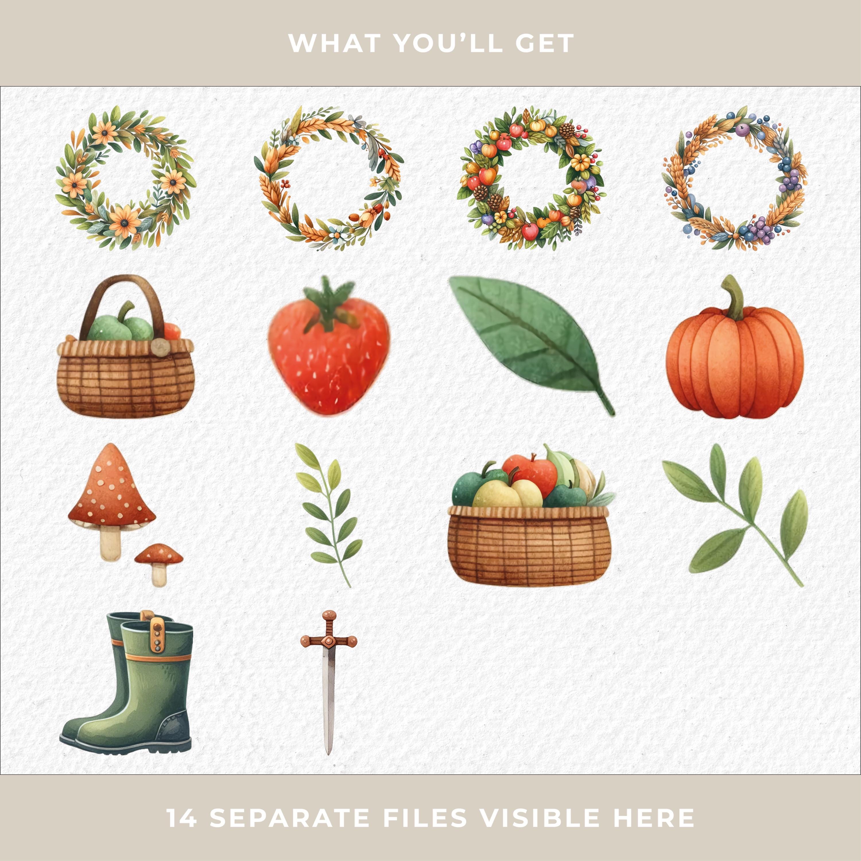 Watercolor Waldorf Fall Clipart Bundle Saint Michaels Celebration ...
