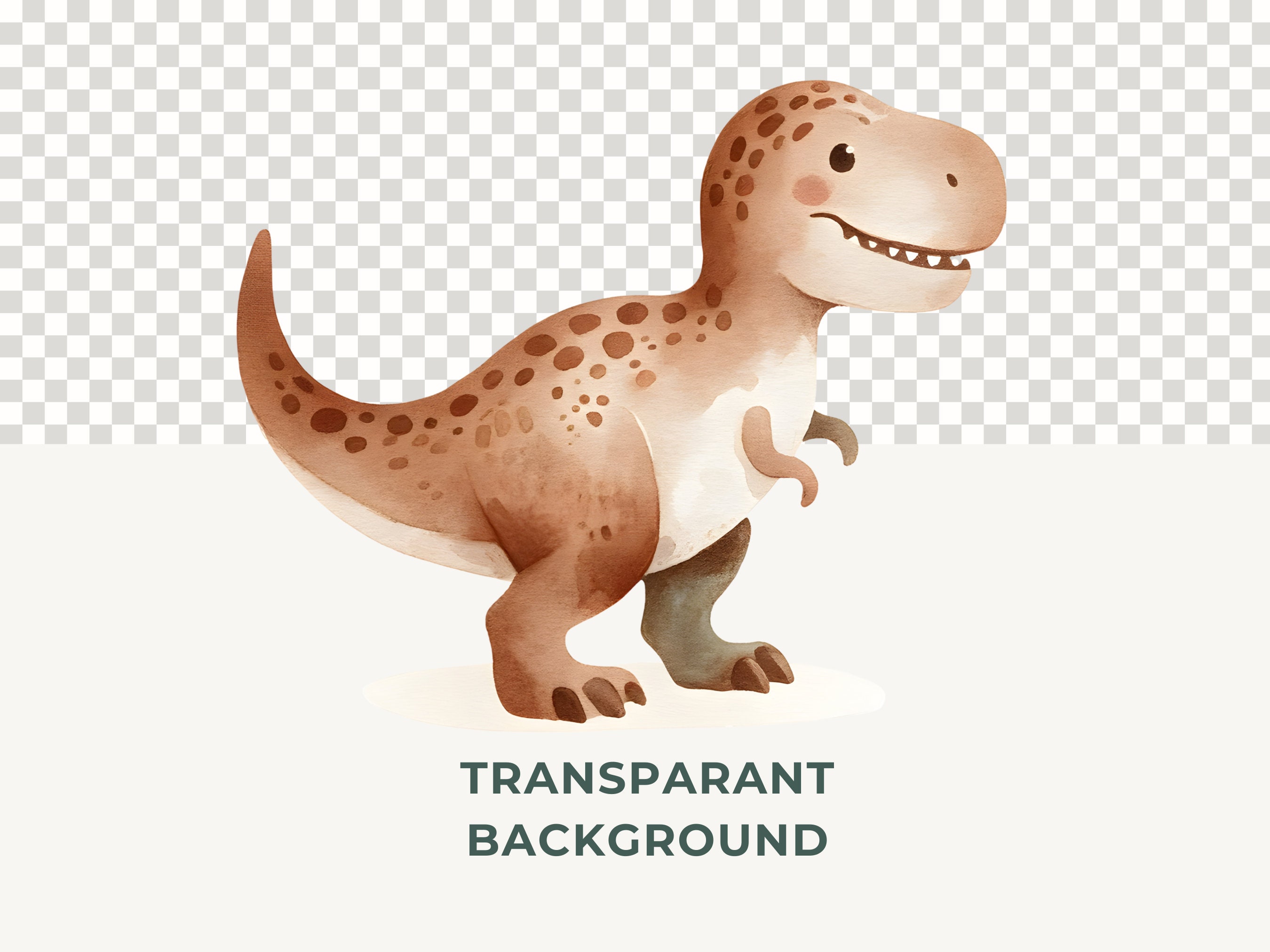 Cute Dino Watercolor Clipart Boys T-rex Nursery Decor Clip Art Dinosaur ...
