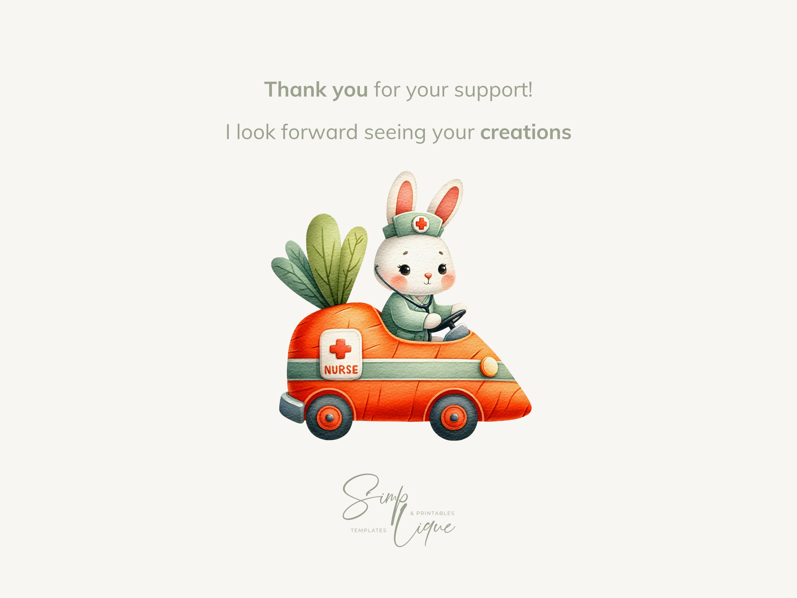 Cute Nurse Easter Bunny in Carrot Ambulance Png, Nurses Week, Easter ...