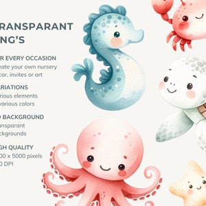 Cute Under the Sea Clipart Undersea Pastel Watercolor Clipart ...