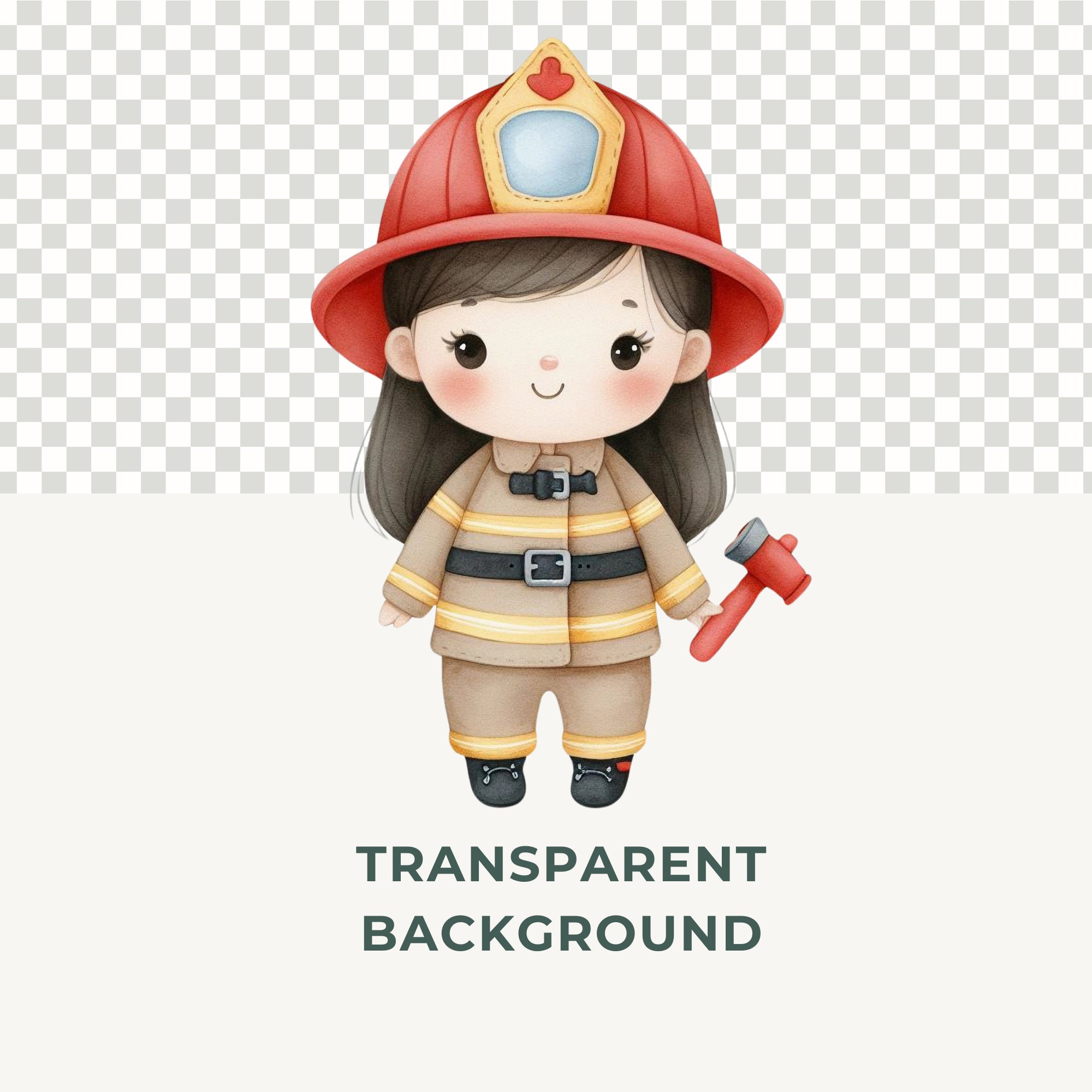 Boy Firefighter Clipart Bundle Watercolor Fire Department PNG Firemen ...