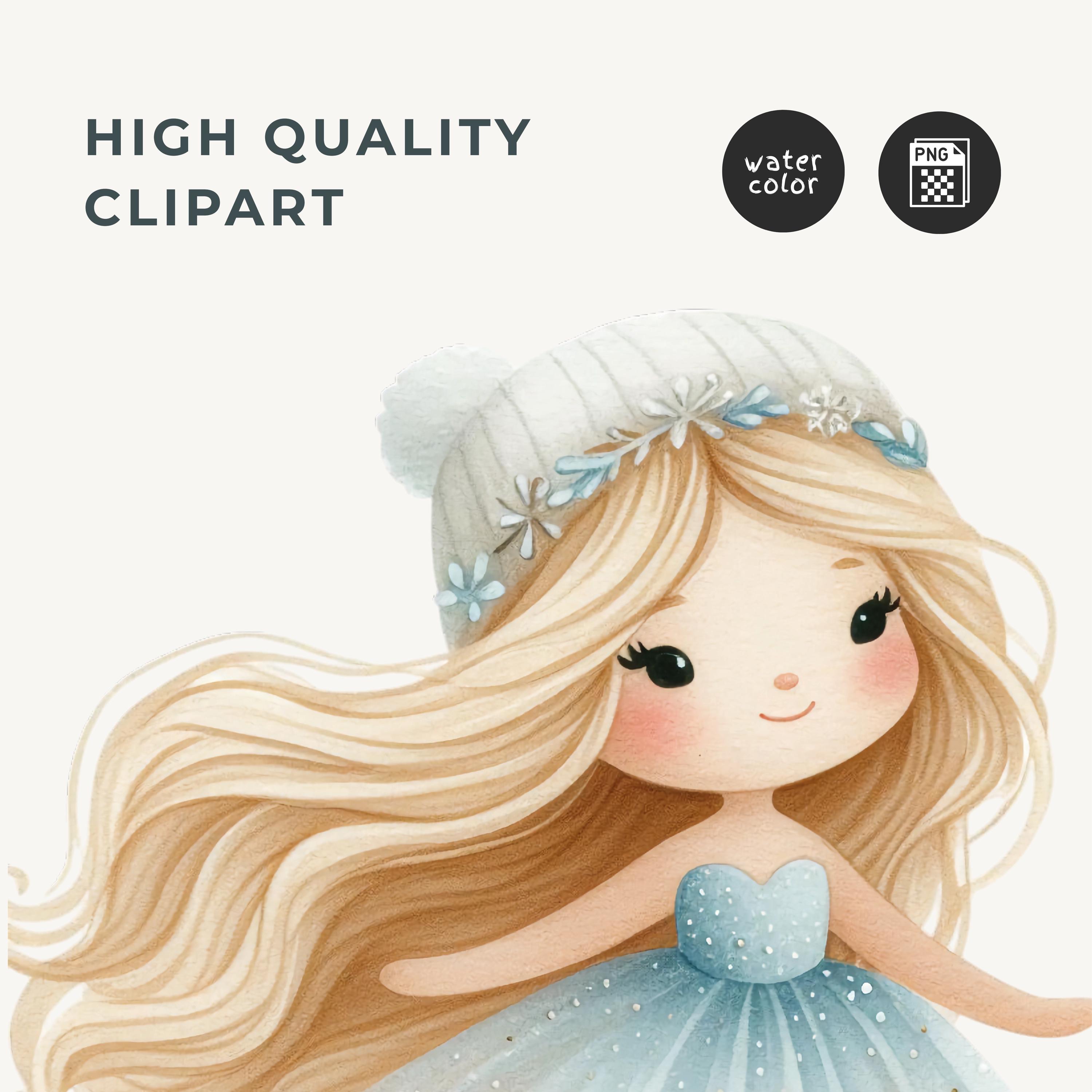 Ice Skating Girls Clipart Winter Princess Ice Skates Clipart Snowflakes ...