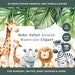 Cute Jungle Animals Clipart, Safari Baby Animal PNG, Watercolor Animal ...