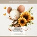 Mouse and Sunflower Clipart Set of 18, Spring and Summer Sun Flower PNG ...