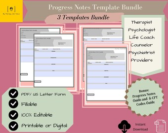 GIRP Progress Note Template Fillable & Printable Mental - Etsy