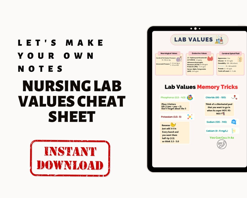 Lab Values Nursing Cheat Sheet, Laboratory Values, Nursing Cheat Sheet ...