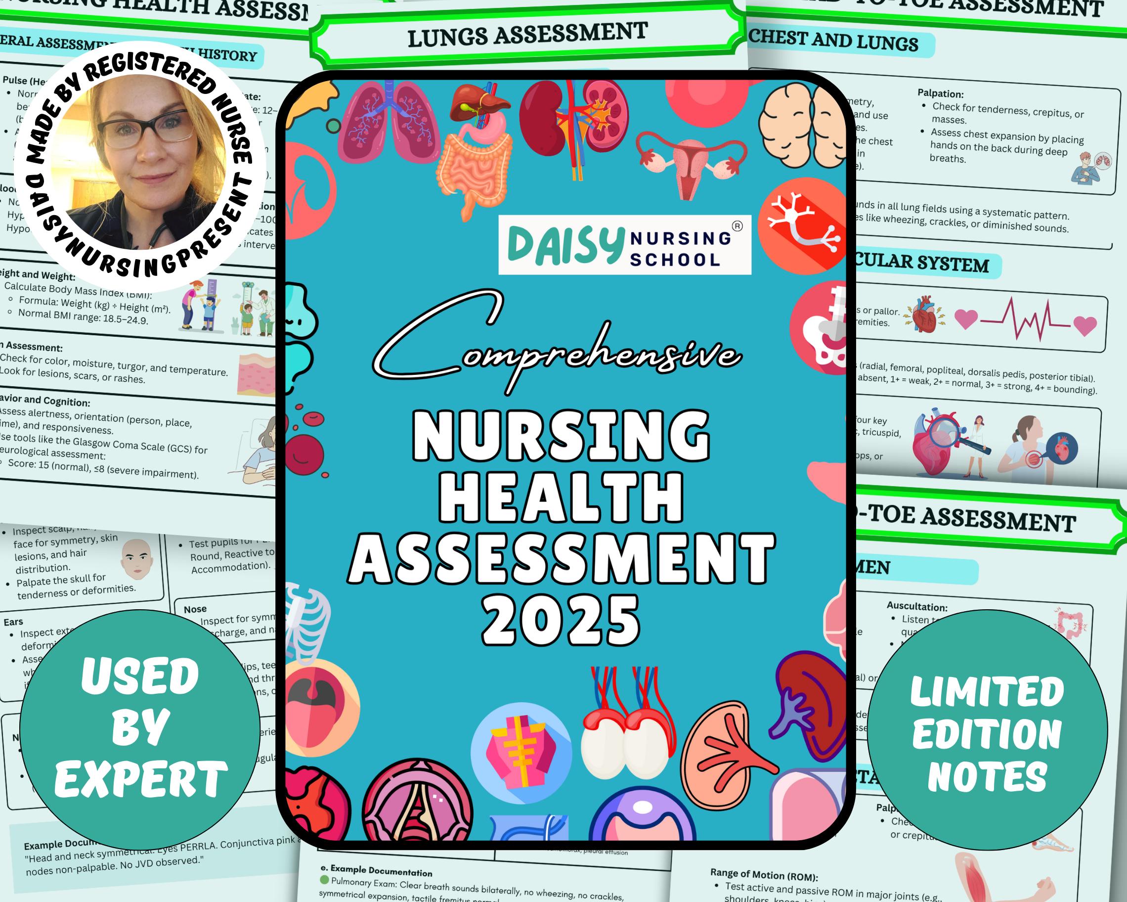 Nursing Health Assessment Bundle: Study Guide & Notes (digital Download ...
