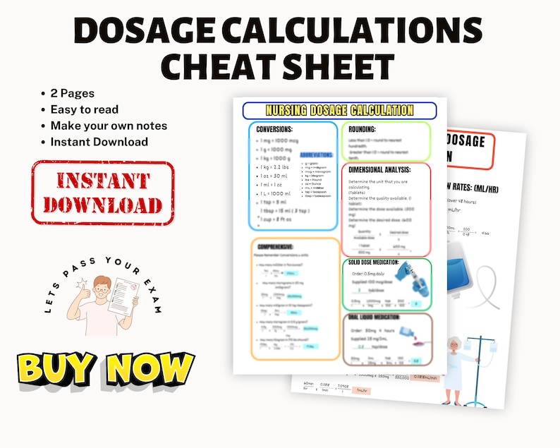 Dosage Calculations Nursing Study Guide: Medication Calculation ...