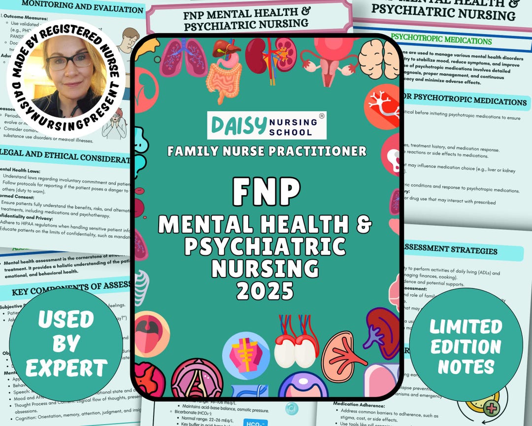 Fnp Mental Health Notes, FNP Study Guide, FNP Nervous System, Nurse ...