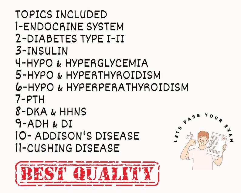 Endocrine System Nursing Study Guide: Disorders, Notes (digital ...