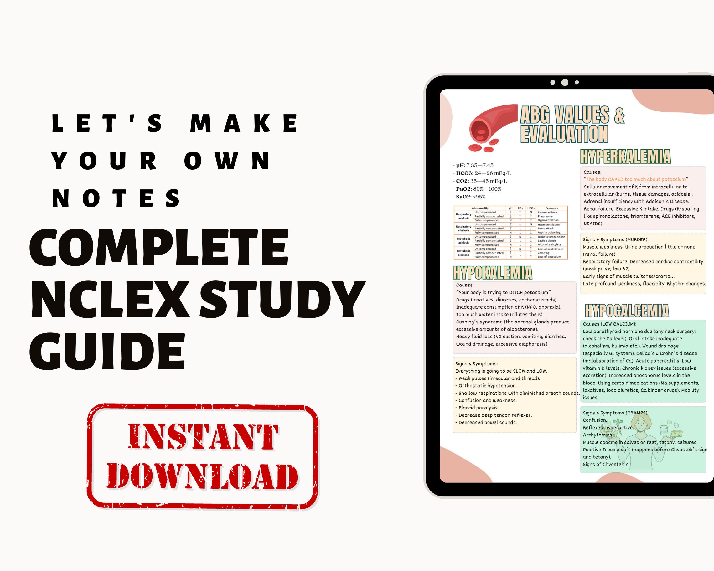 Complete Nclex Cream Sheet Bundle, Nclex Study Guide, Mark Klimex Notes ...