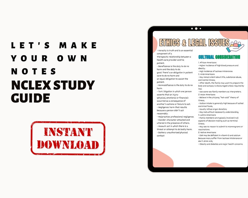 Complete Nclex Study Guide Bundle, Nclex Cream Sheet, Mark Klimex Notes ...