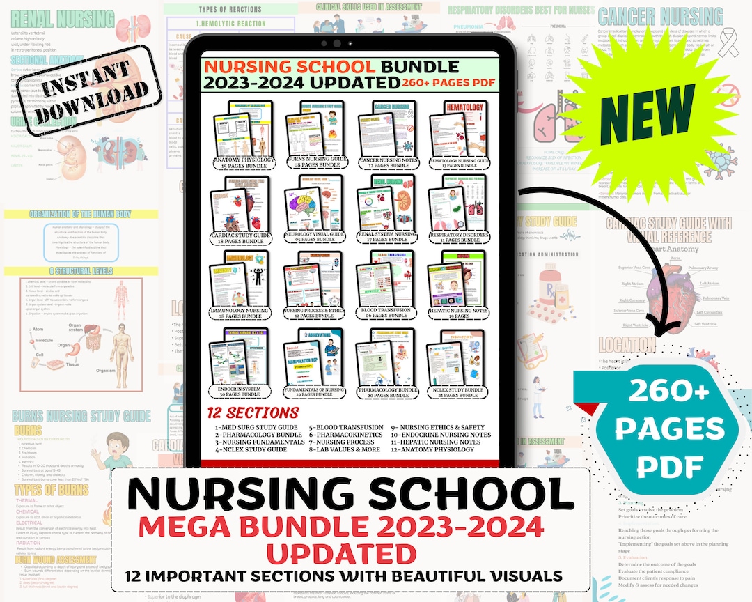 Ultimate Nursing School Notes Success Bundle, Nursing Notes, Nursing ...