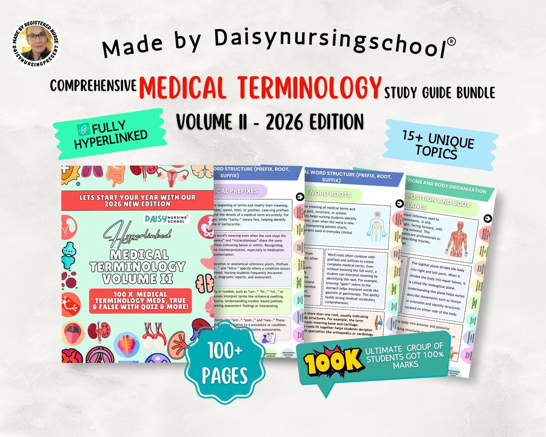 Medical Terminology Study Guide: Prefixes, Suffixes, 15+ Topics ...