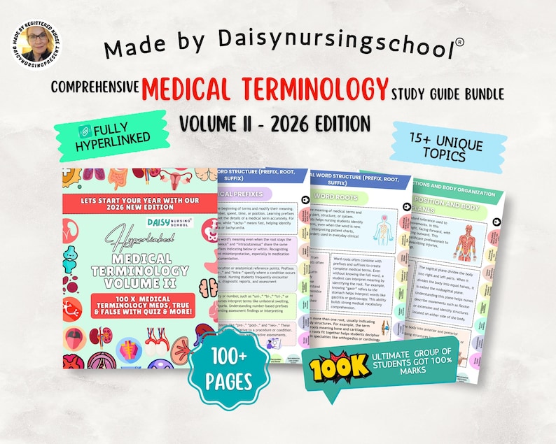 Medical Terminology Study Guide: Prefixes, Suffixes, 15+ Topics ...